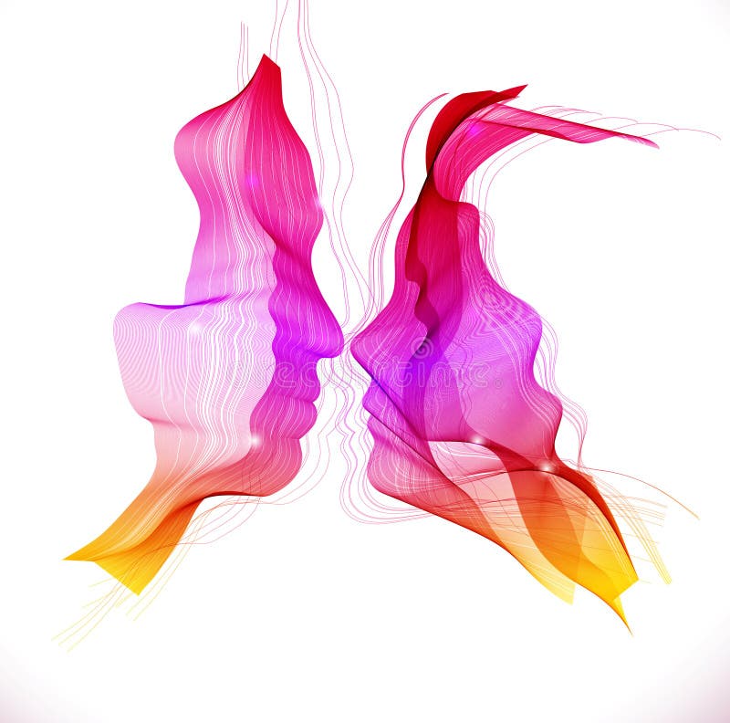 Silhouettes Des Couples Affectueux, Illustration Abstraite Illustration ...