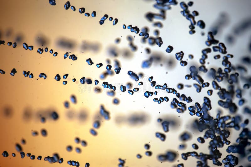 Silhouettes of Drops Falling Water Fountain Against the Backdrop of the ...