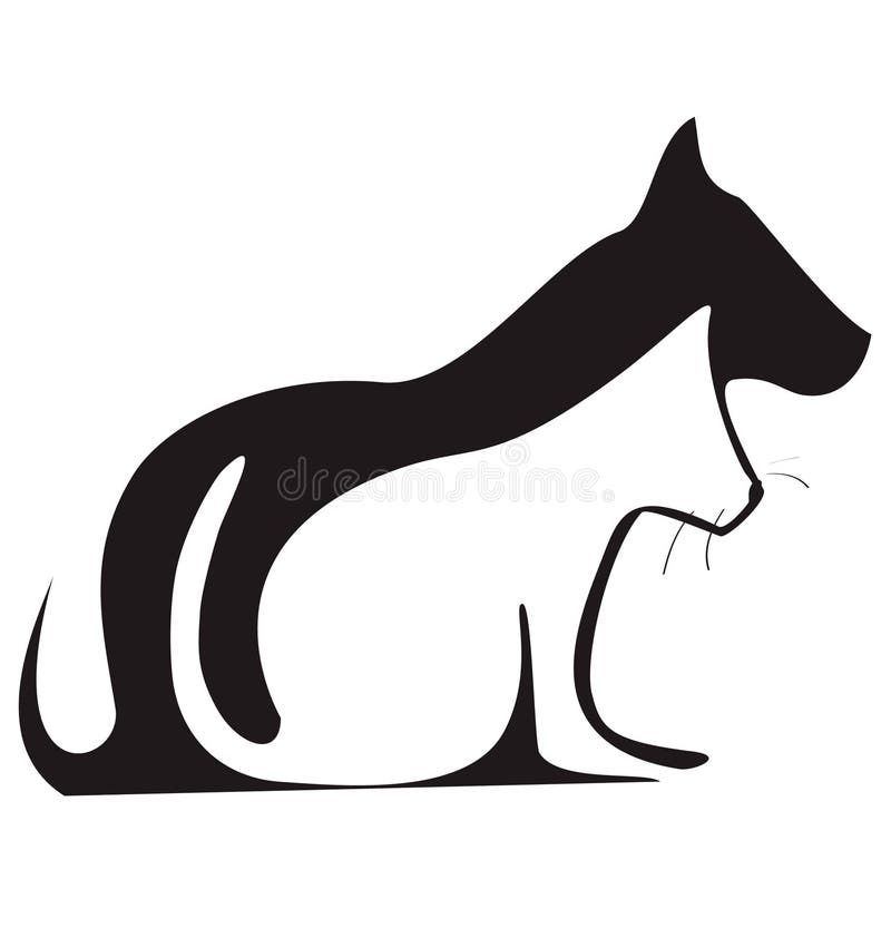 Logotyp Med Katt, Hund Och Kanin Vektor Illustrationer - Illustration ...