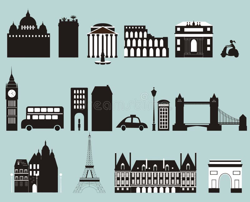 Famous cities 2. stock vector. Illustration of shanghai - 32518809