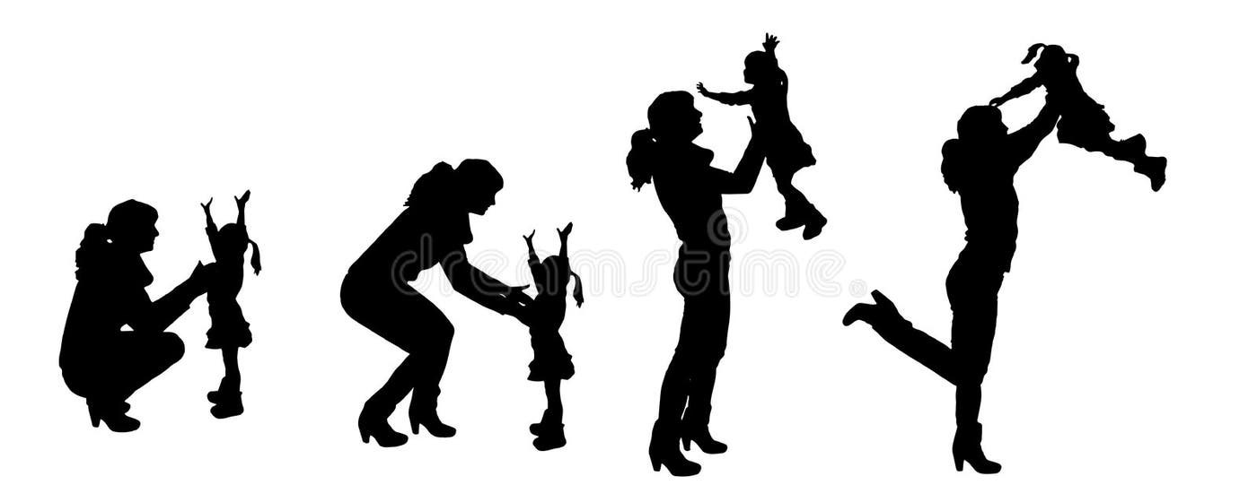 Mother Daughter Silhouettes Stock Illustrations 2 187 Mother Daughter
