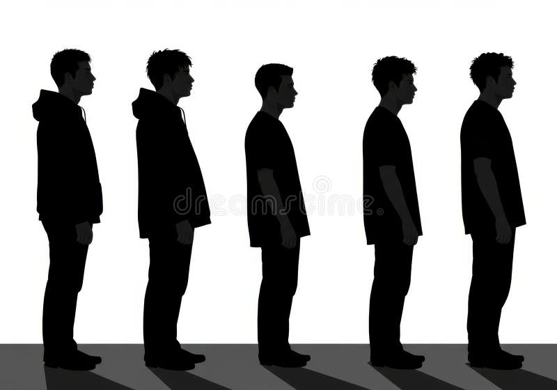 Silhouettes of Figures in Profile Stock Illustration - Illustration of ...