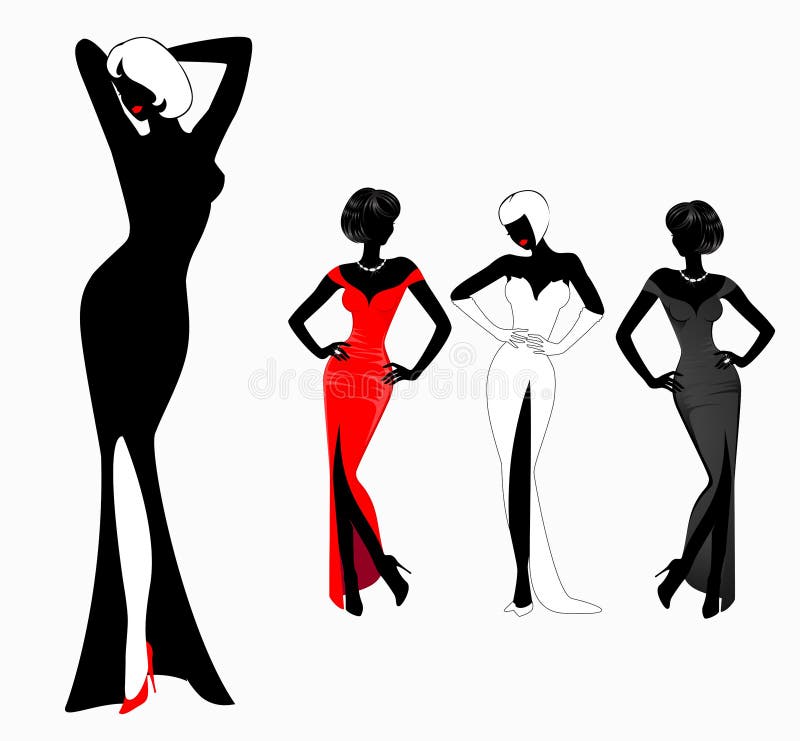 Silhouettes of girls stock vector. Illustration of lifestyle - 12039876