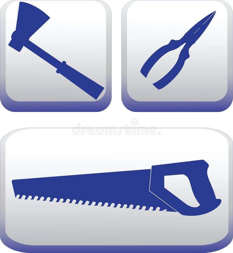 Silhouettes of Hand-building Tools. Set.Vector Image Stock Vector ...