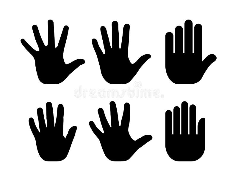 Human Palm Hand Vector Silhouette Stock Vector - Illustration of give ...