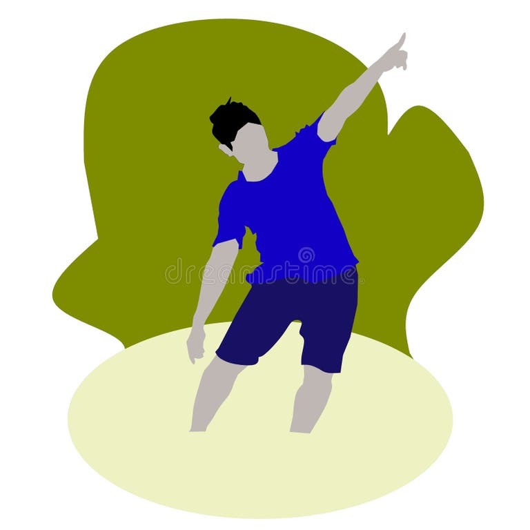 Silhouettes of Men Dancing Very Happily Stock Illustration ...