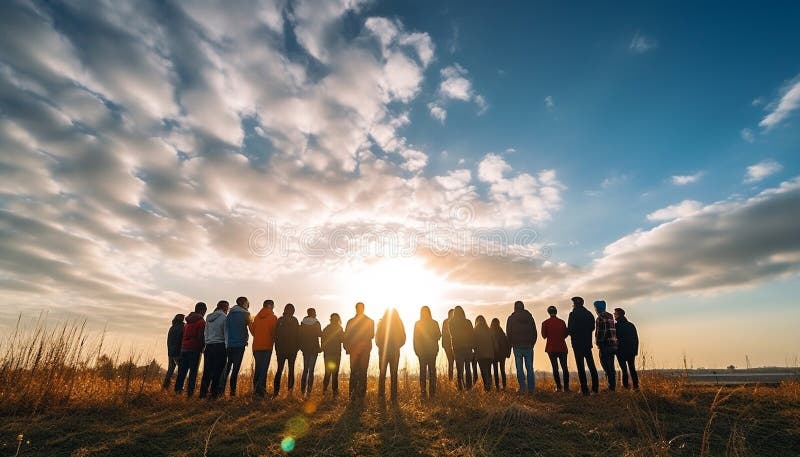 Silhouettes of a Multi Ethnic Team Walking Together Generated by AI ...
