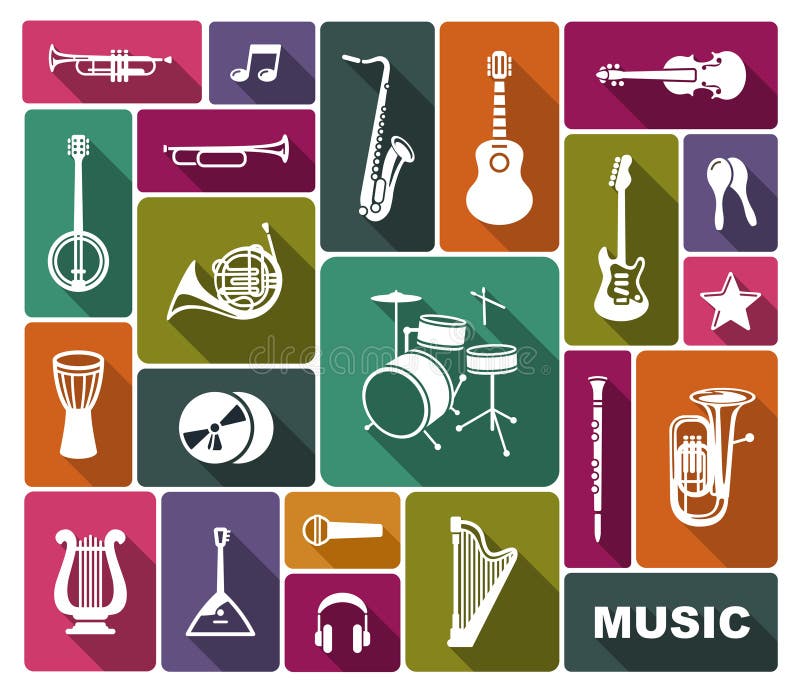 Musical Instruments Shadow Stock Illustrations – 1,054 Musical ...