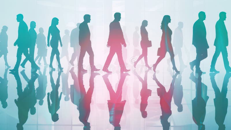 The Silhouettes of Office Workers. AI Generated Stock Photo - Image of ...