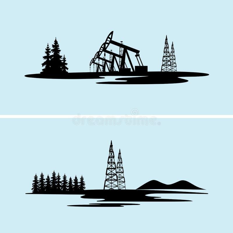 Silhouette Oil Rigs Stock Illustrations – 737 Silhouette Oil Rigs Stock ...