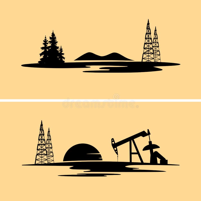 Silhouette Oil Rigs Stock Illustrations – 98 Silhouette Oil Rigs Stock ...