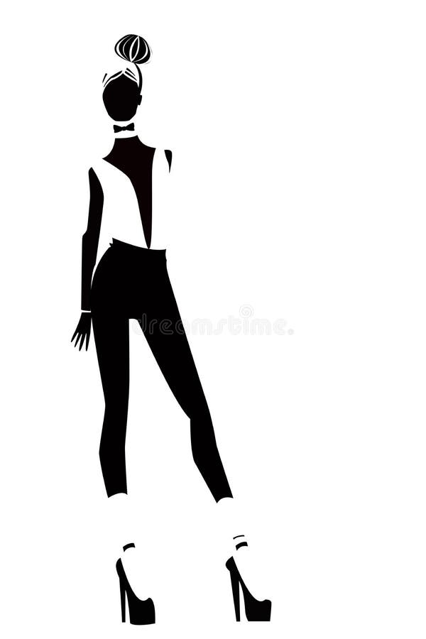 Silhouettes of one girls stock vector. Illustration of festive - 32596567