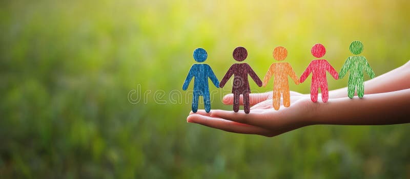 Silhouettes of Paper People on Hands Symbolizing Diversity, Inclusion ...