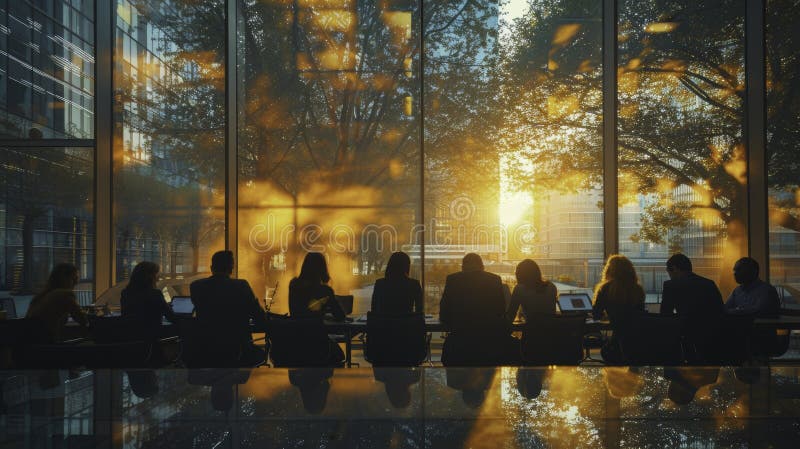 Silhouettes of People Against a Sunlit Window Capturing a Moment of ...