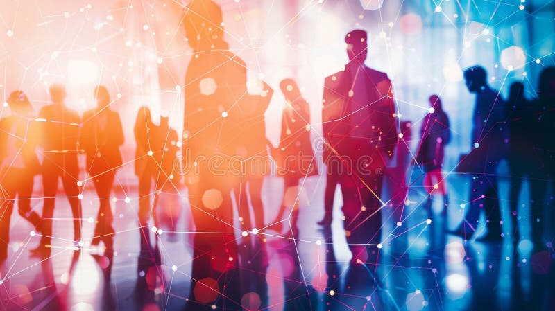 Silhouettes of People in a Network of Connections Silhouettes of People ...