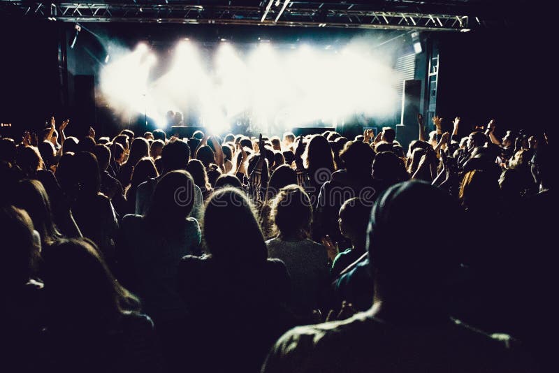 A Sold Out Crowd on Rock Concert. Crowd of Fans at Live Concert ...