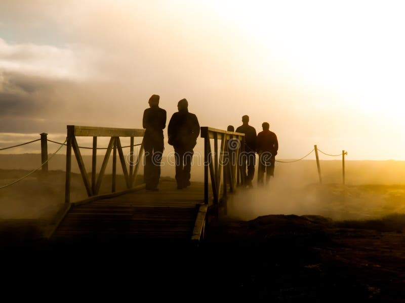 Silhouettes of People in the Mist Stock Image - Image of outdoor, mist ...