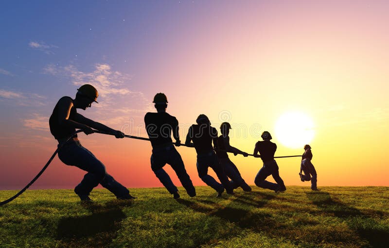 People pulling rope stock vector. Illustration of human - 27805552