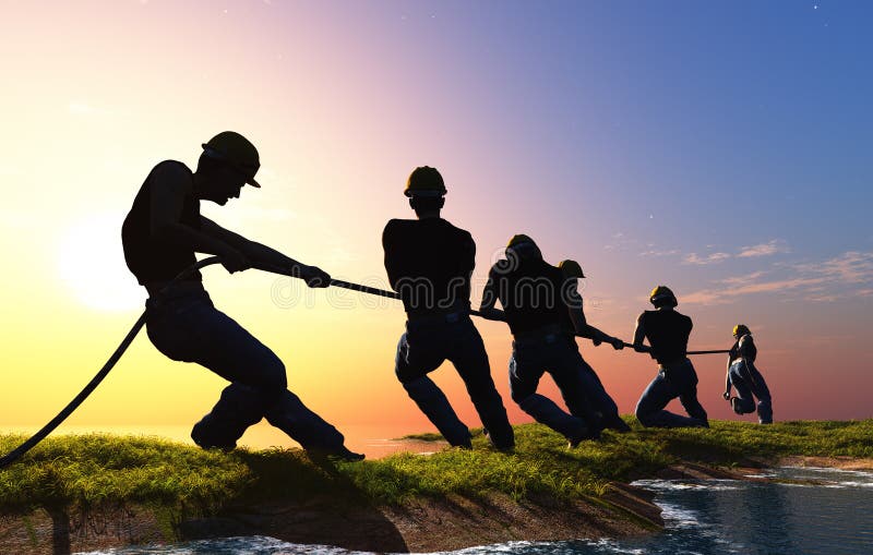 People are Pulling the Rope Stock Illustration - Illustration of ...