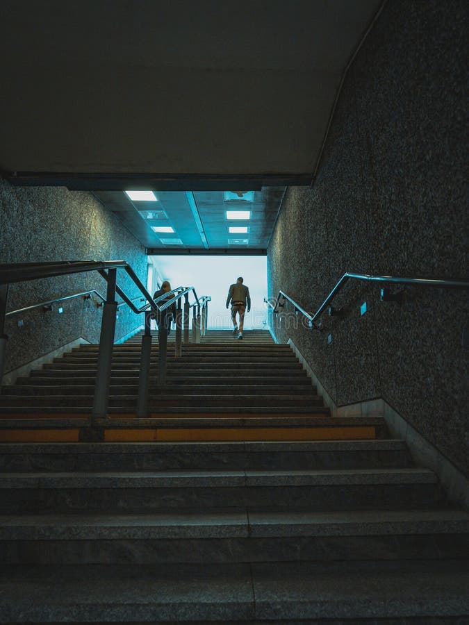 Silhouettes of the People in Underground Tunnel Stock Photo - Image of ...