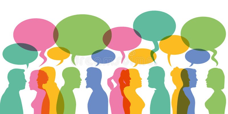 Concept Vector of People Group Talking or Employee Discussions Stock ...