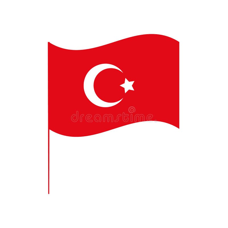 Turkish Flag Vector Illustrationisolated on a White Background Stock ...