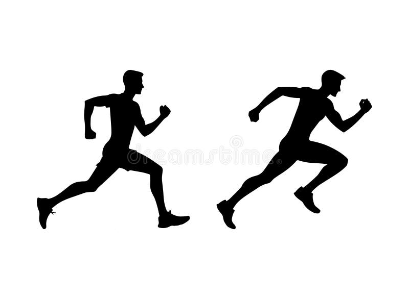 Silhouettes of Running Man Vector Illustration Stock Vector ...