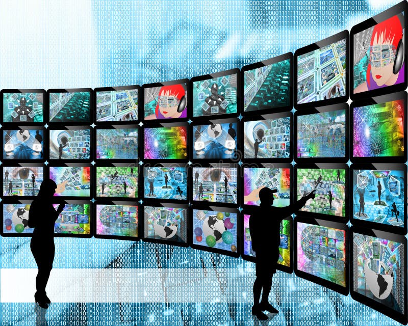 Television Production Concept. TV Movie Panels Stock Illustration ...