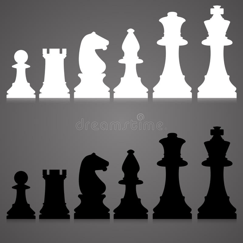 Silhouettes. Set of Standard Chess Pieces. Stock Illustration ...