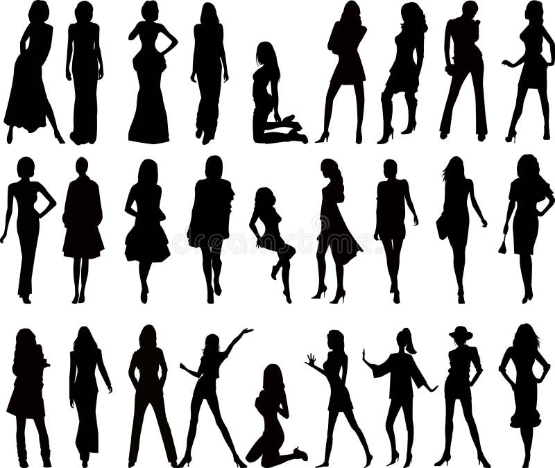 Silhouettes Sexy De Femme Vecteur Illustration De Vecteur