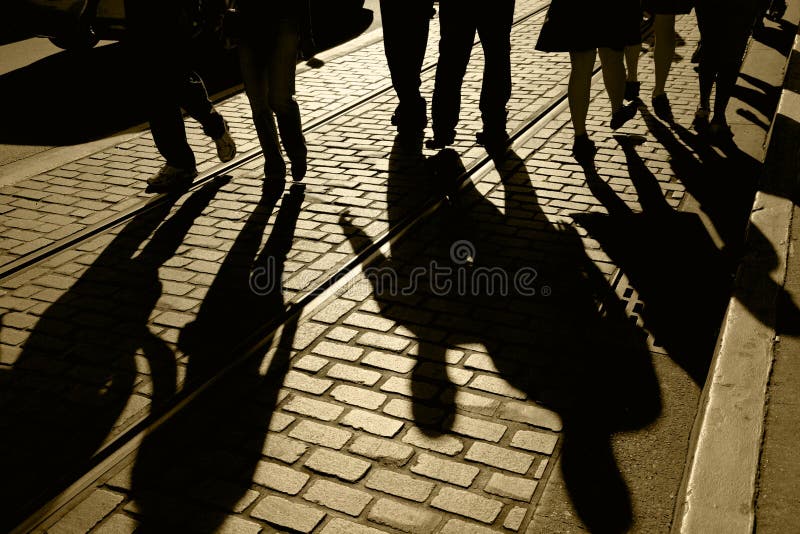 Shadows of People Walking stock photo. Image of abstract - 22905220
