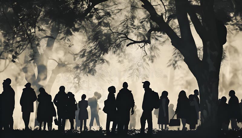Shadows of people stock illustration. Illustration of outsiders - 302715534