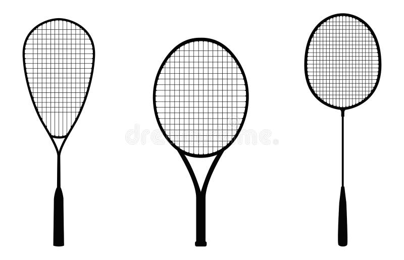 Squash Rackets with Ball on White Background. Squash Crossed Rackets ...