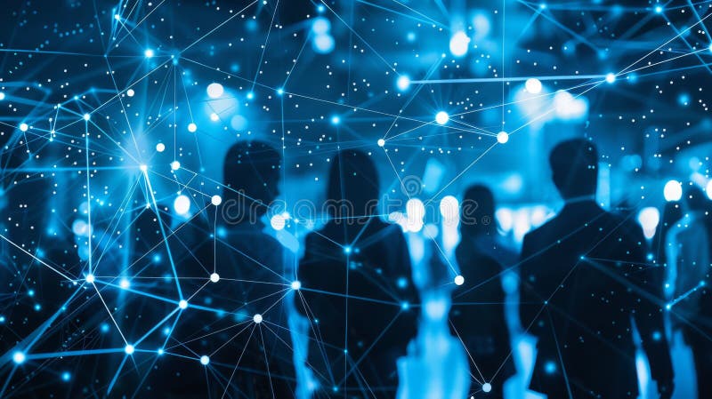 Silhouettes of Tech Professionals Connected through a Digital Network ...