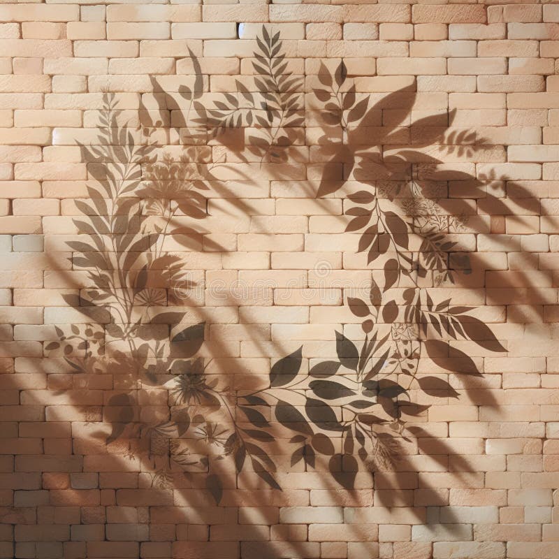 Nature S Silhouettes on Brickwork, Generative AI. Stock Illustration ...
