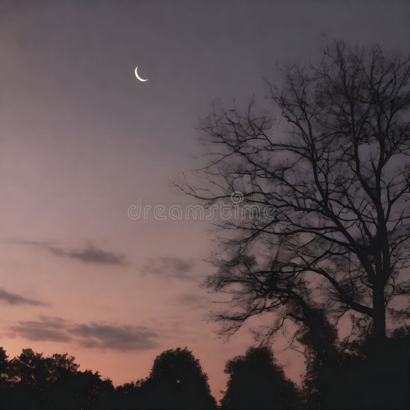 Silhouettes of Trees Formed by a Backlight Photograph of a Small ...