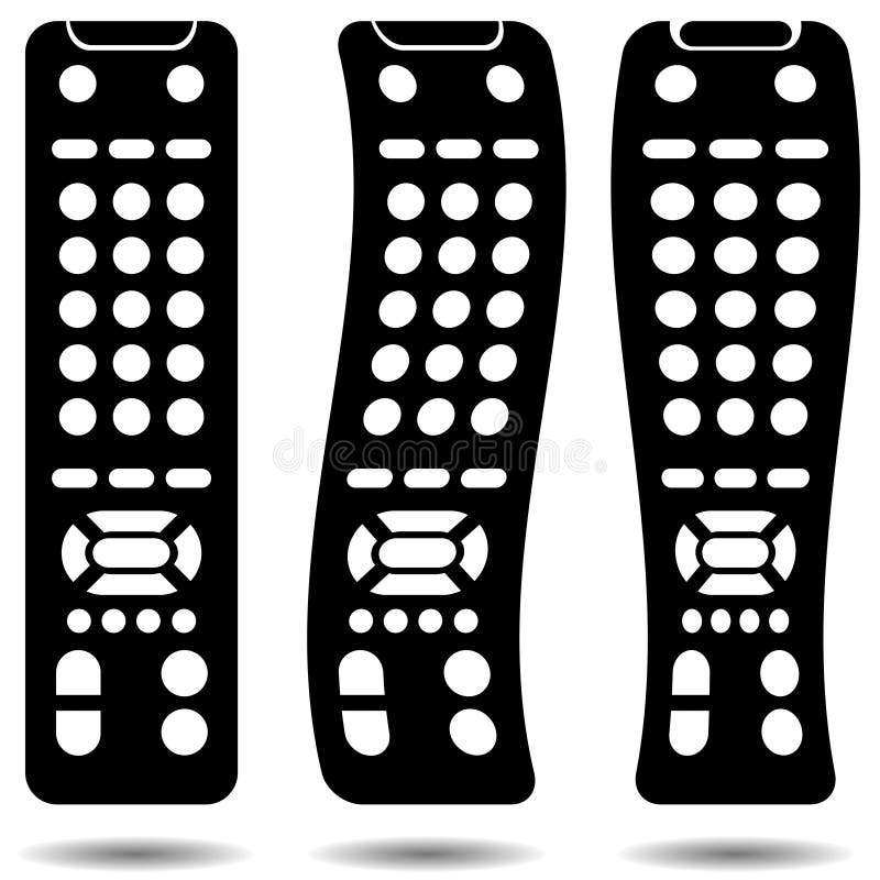 Silhouettes of TV remote stock vector. Illustration of number - 45632426