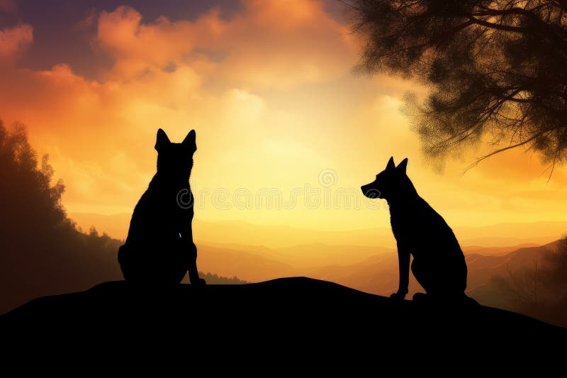 Dogs Sunset Stock Illustrations – 445 Dogs Sunset Stock Illustrations ...