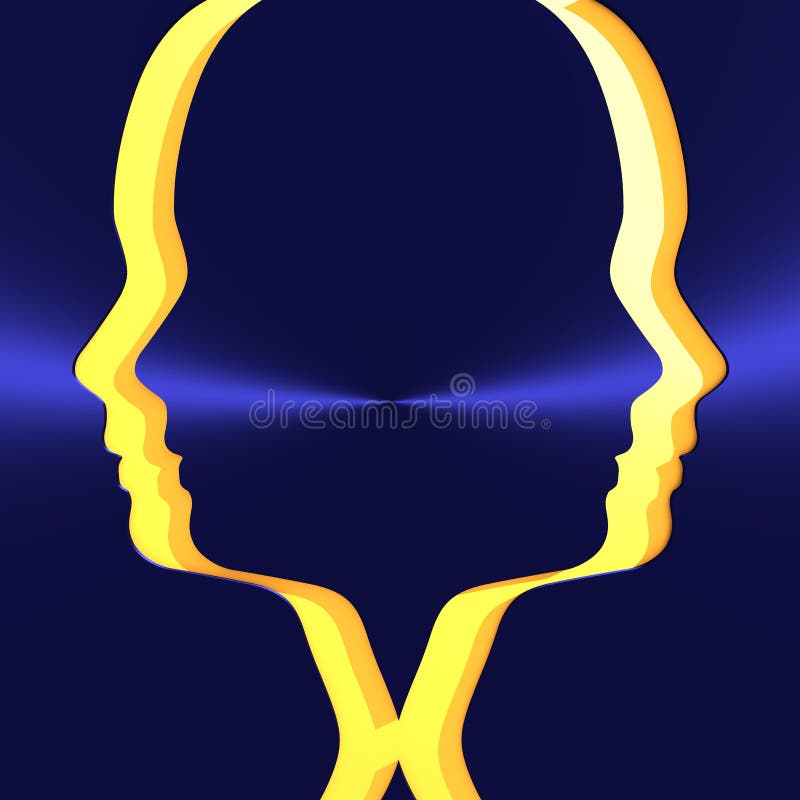 Silhouettes of two face stock illustration. Illustration of optical ...