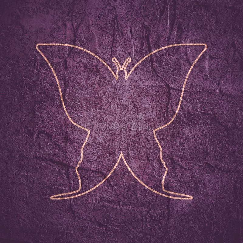 Butterfly Two Face Silhouette Stock Illustrations – 215 Butterfly Two ...