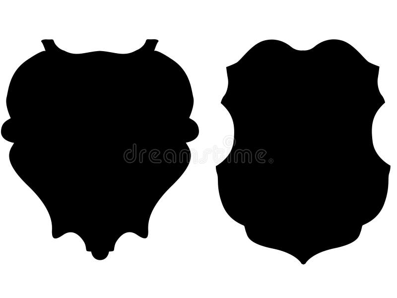 Silhouettes of Two Shields (Heraldry) Stock Vector - Illustration of ...