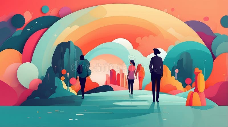 Blender-Style Vector of Diverse Geometric Human Silhouettes in Circular ...