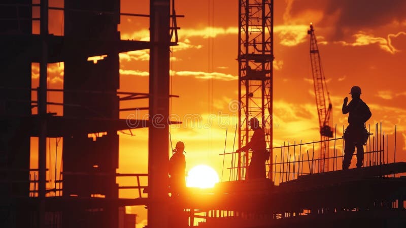 The Silhouettes of Workers Can Be Seen in Every Corner of the ...