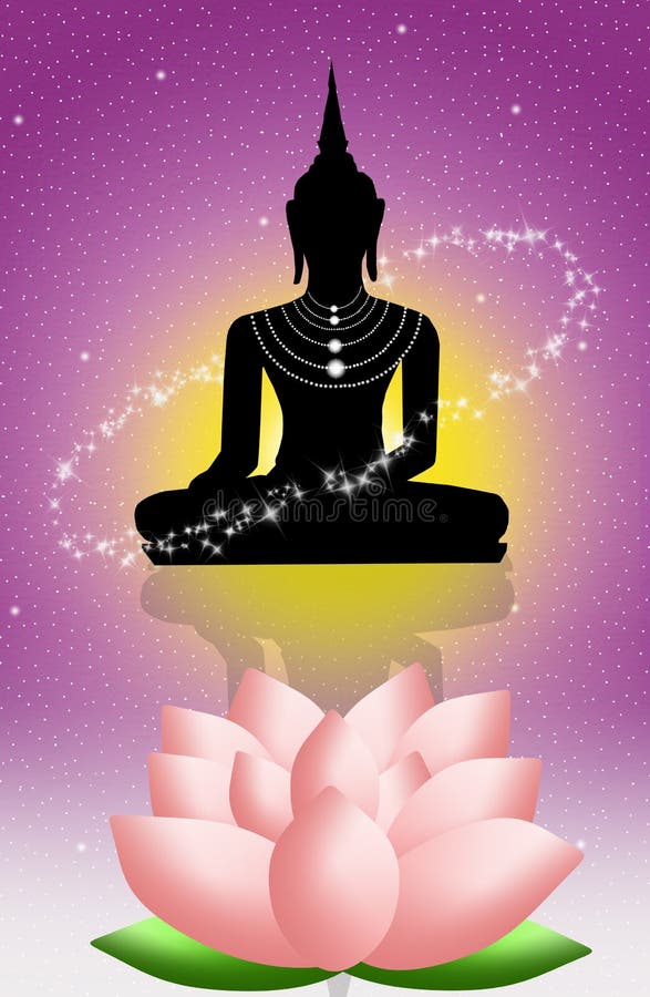 Silhueta da Buda ilustração stock. Ilustração de silhueta - 39787655
