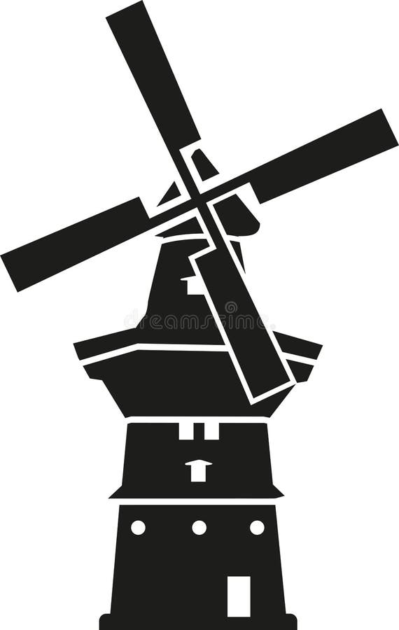 Silhueta de De gooyer ilustração do vetor. Ilustração de moinho - 107161562