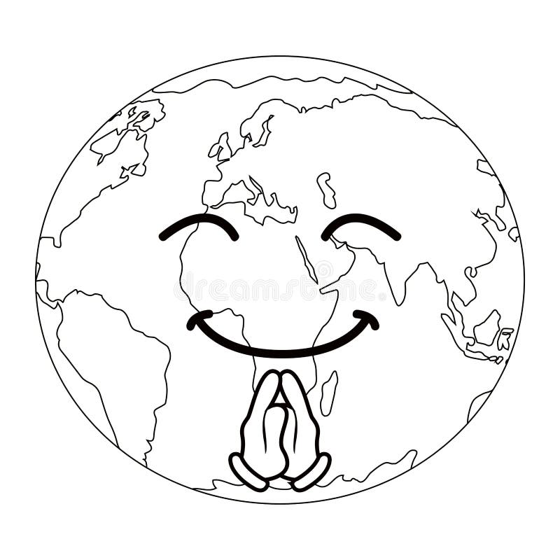 Silhueta De Um Planeta Feliz Da Terra Ilustração Do Vetor Ilustração