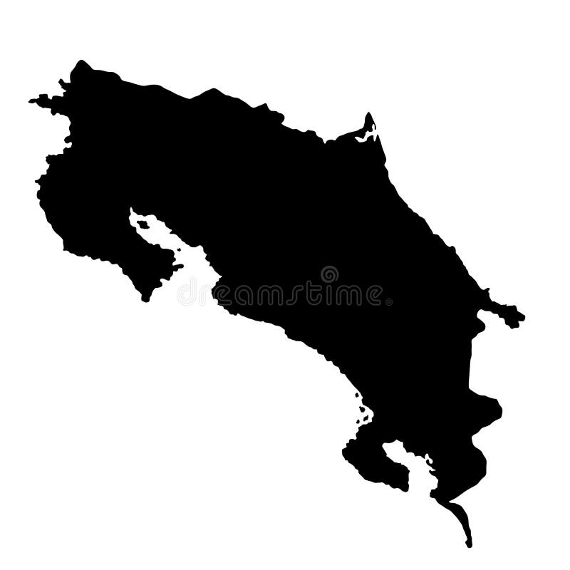 Silhueta Do Mapa De Costa Rica Ilustração Stock - Ilustração de emblema ...