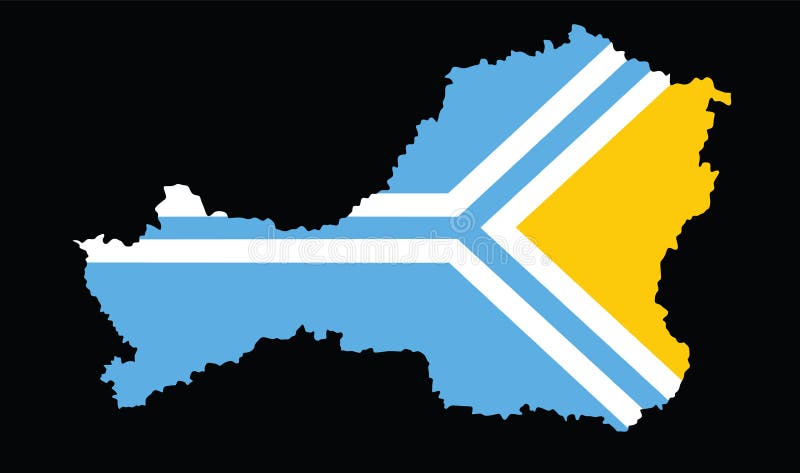 Silhueta E Bandeira Do Mapa De Tuva Republic Sobre O Mapa, Ilustração ...