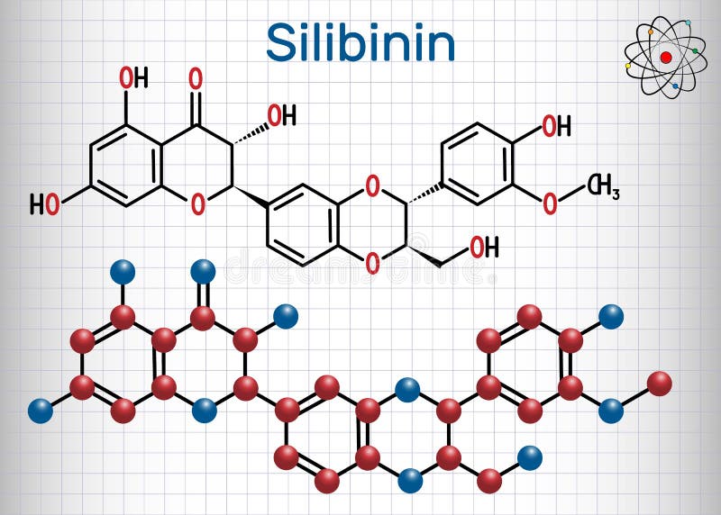 Silibinin Silybin Milk Thistle Molecule. Major Constituent of Silymarin ...