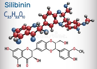 Silibinin Silybin Molecule. Structural Chemical Formula Stock Vector ...
